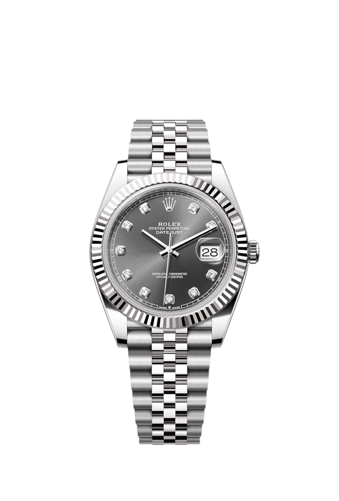 ROLEX DATEJUST 41MM SLATE DIAMOND DIAL - Crown Luxury Watches